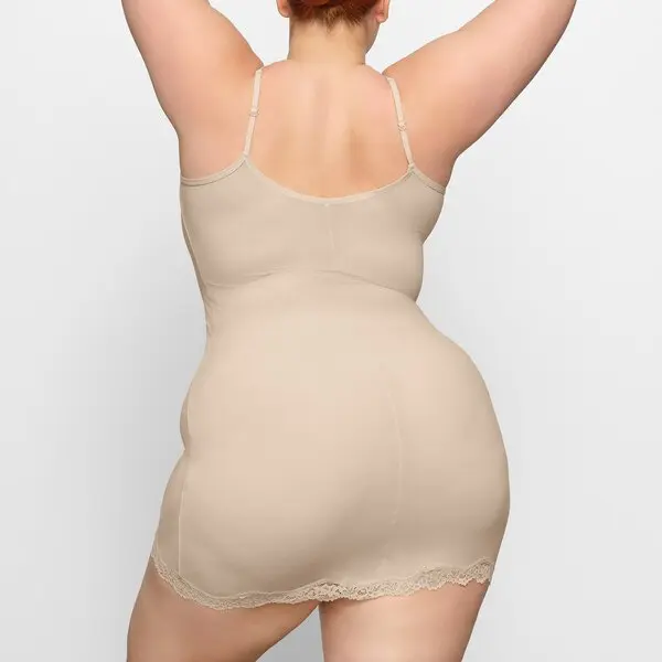 Skims Fits Everybody Corded Lace Slip Dress - Sand | Editorialist