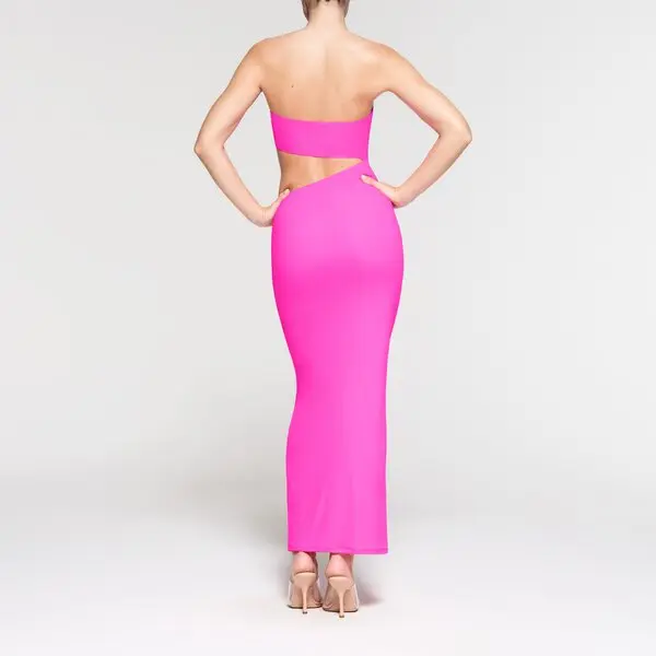 pink long sleeve dress midi Opal Pink Long Sleeve Maxi Dress - US 4 main image 0