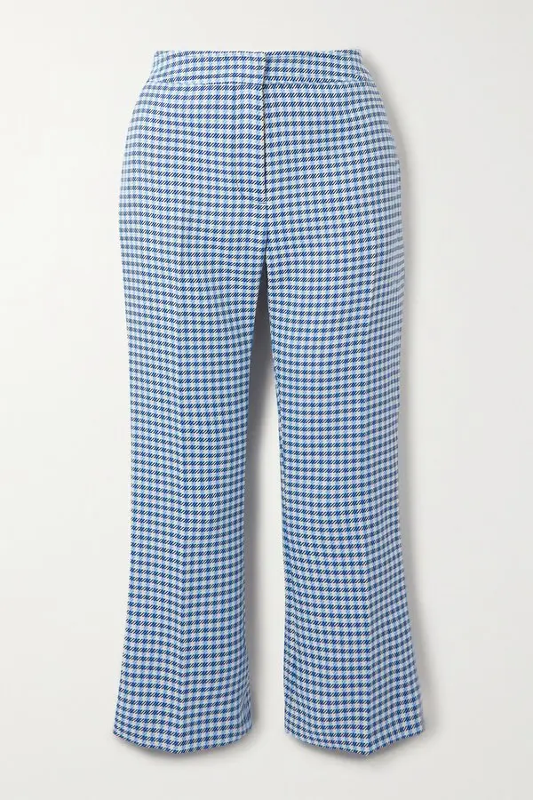 Marni Cropped Gingham Woven Flared Trousers