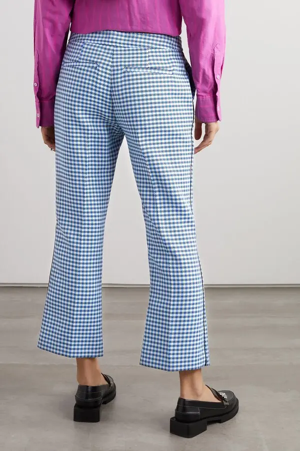 Marni Cropped Gingham Woven Flared Trousers