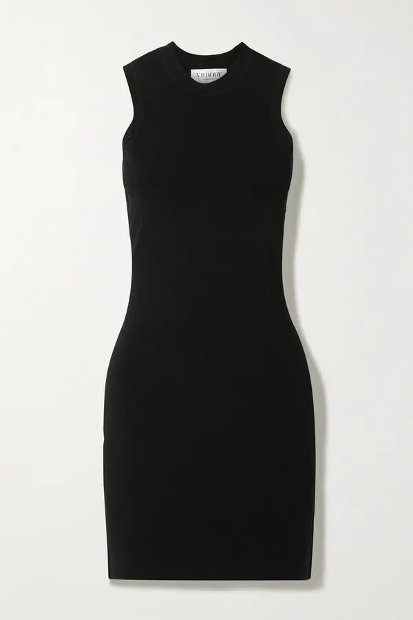 Victoria Beckham Vb Body Pointelle-trimmed Mini Dress