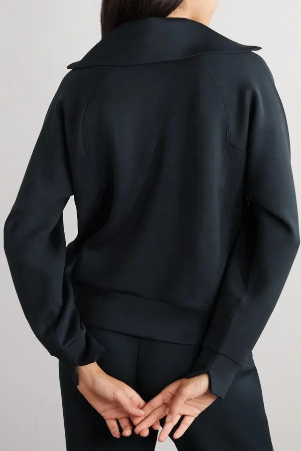 Spanx Airessentials Stretch-jersey Half-zip Sweatshirt - Black