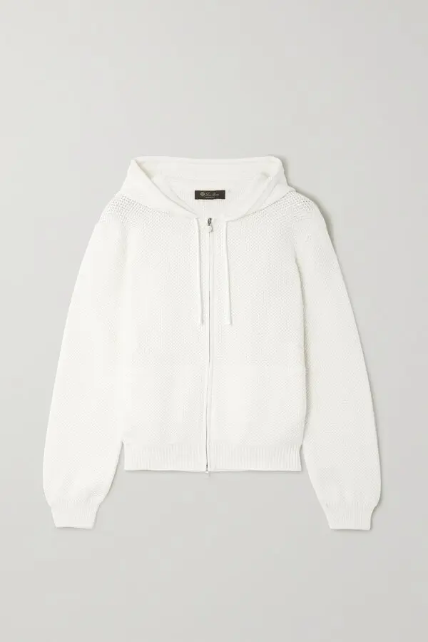 Loro Piana Open-knit Cotton Hoodie