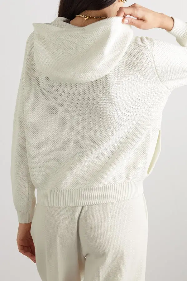 Loro Piana Open-knit Cotton Hoodie