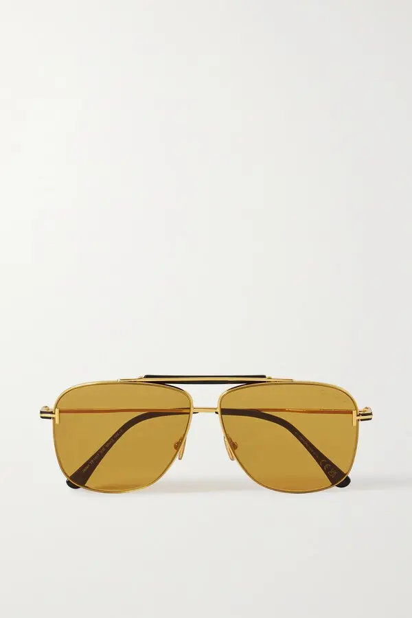 TOM FORD Jaden Aviator-style -tone Sunglasses