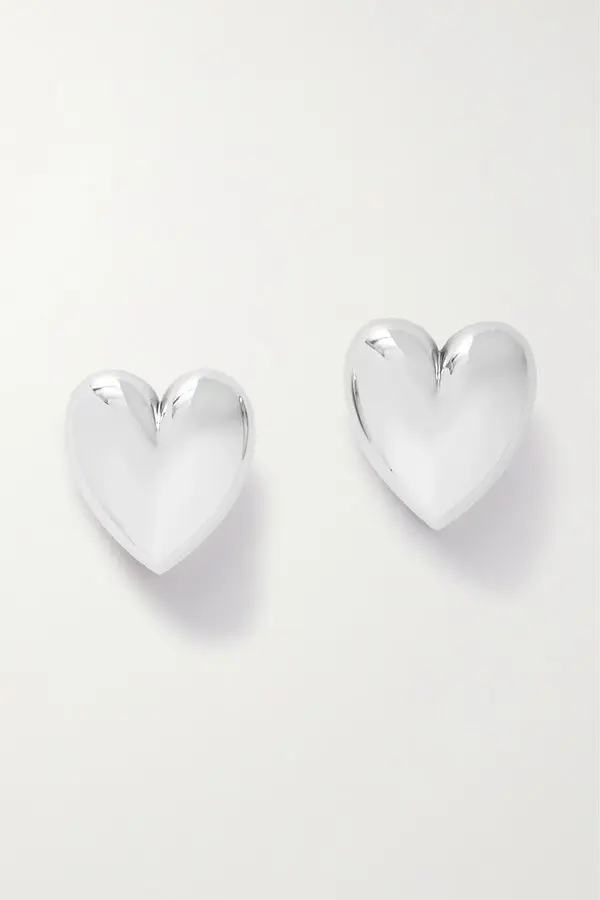 JENNIFER FISHER Puffy Heart Earrings - Silver