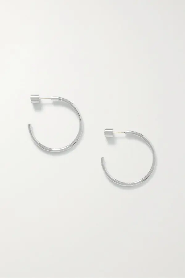 JENNIFER FISHER Mini Thread Hoop Earrings - Silver