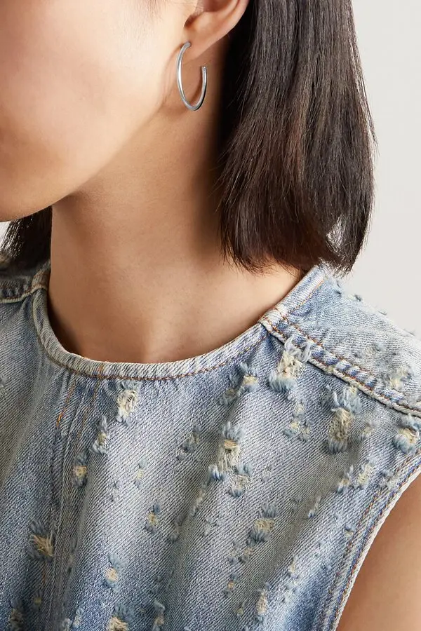 JENNIFER FISHER Mini Thread Hoop Earrings - Silver