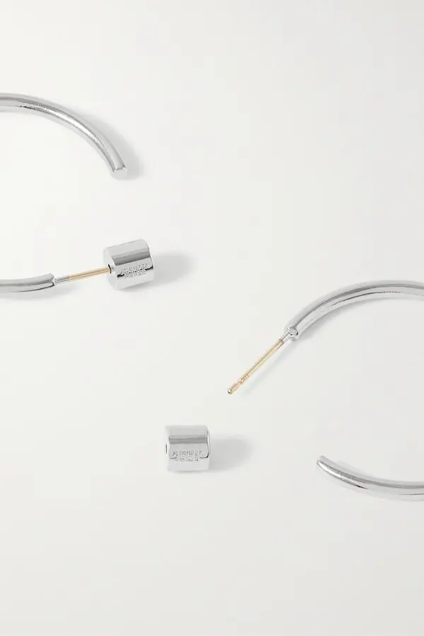 JENNIFER FISHER Mini Thread Hoop Earrings - Silver