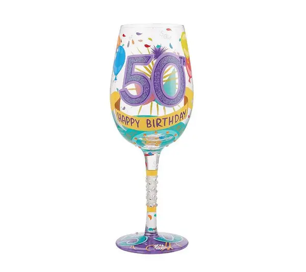 ENESCO Lolita 15-oz Happy 50th Birthday Wine Gl Ass - One-color