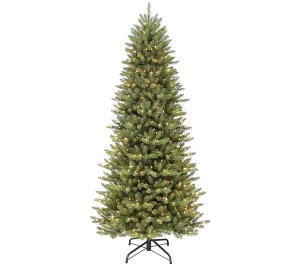 PULEO INTERNATIONAL 7.5 Ft Pre-lit Slim Fraser Ir Tree - One-color