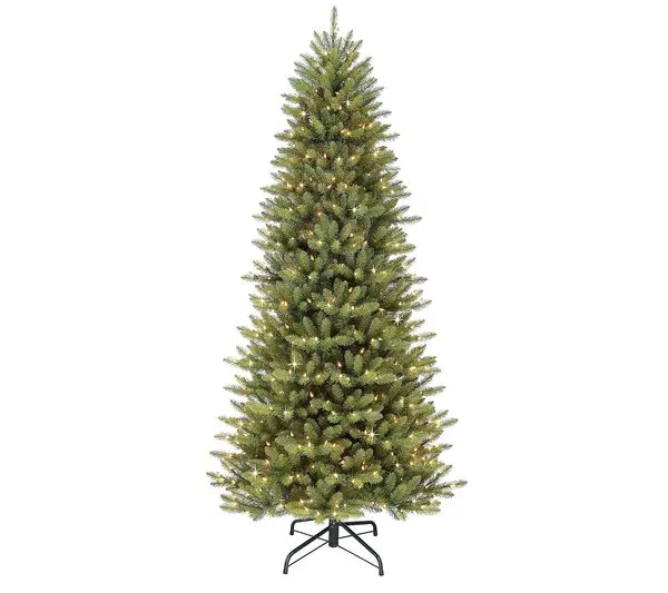 PULEO INTERNATIONAL 10 Ft Pre-lit Slim Fraser Fir Tree - One-color