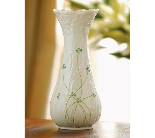 BELLEEK Pottery Daisy Tall Vase