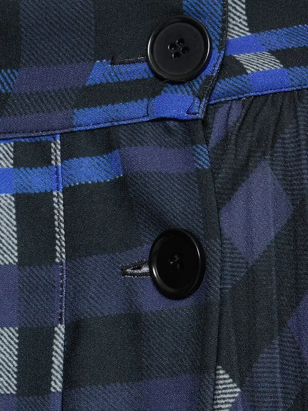 MSGM Pleated Tartan Tech Midi Skirt