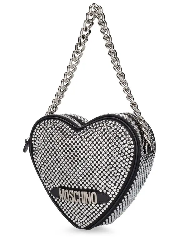 Moschino Crystal Heart Shoulder Bag