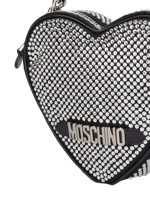 Moschino Crystal Heart Shoulder Bag