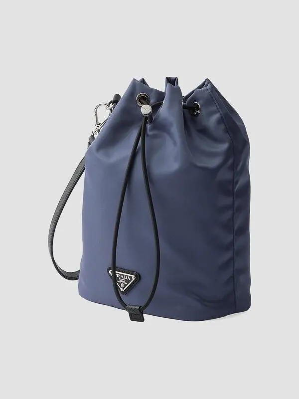 Prada Re-nylon And Saffiano Leather Pouch - Blue
