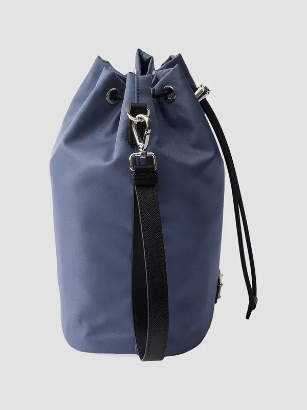 Prada Re-nylon And Saffiano Leather Pouch - Blue