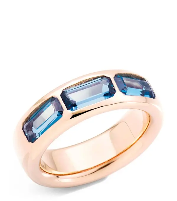 Pomellato Rose Gold And London Topaz Iconica Ring - Blue