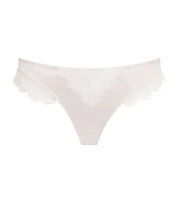 Kiki De Montparnasse Lace Insert Thong - Ivory