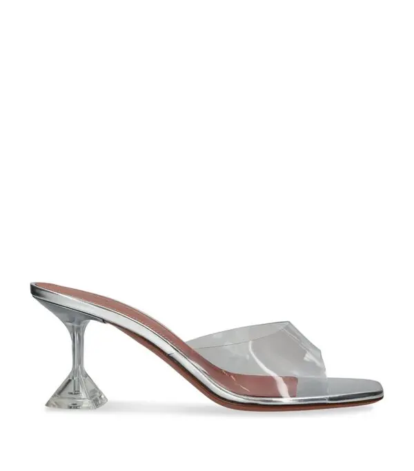 Amina Muaddi Lupita Glass Mules 70