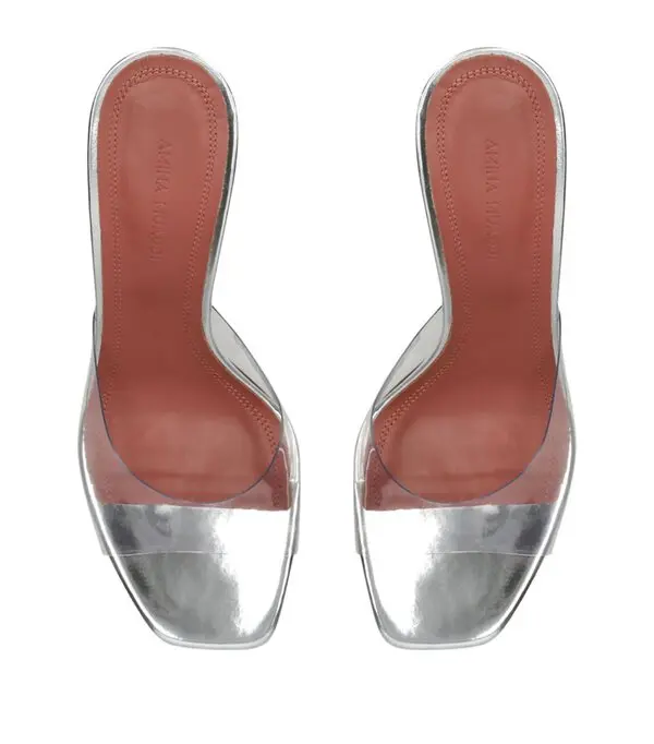 Amina Muaddi Lupita Glass Mules 70