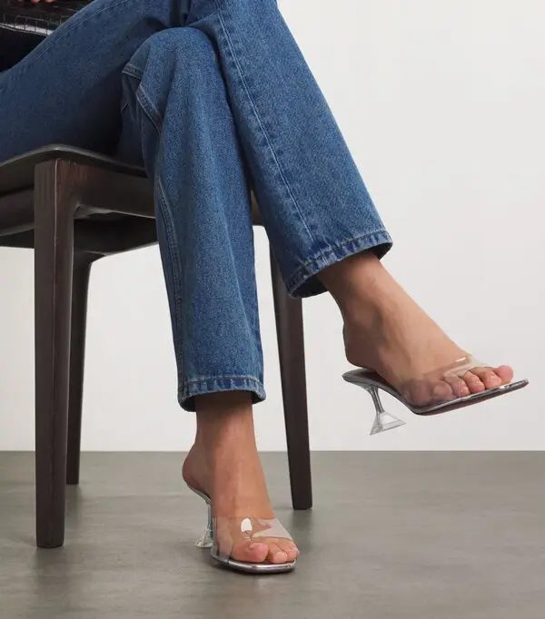 Amina Muaddi Lupita Glass Mules 70