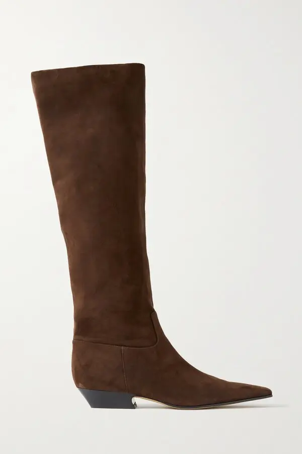 Khaite Marfa Suede Knee Boots - Brown