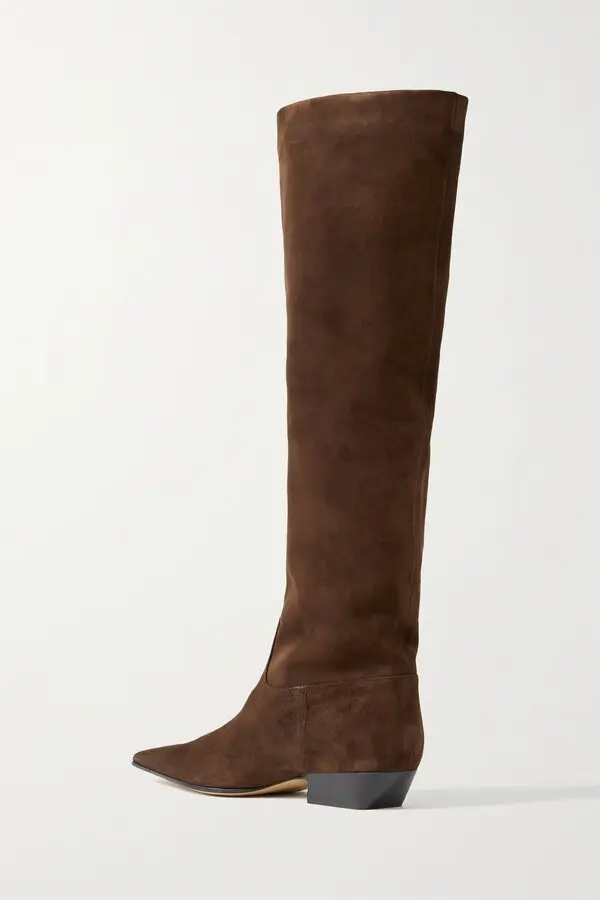 Khaite Marfa Suede Knee Boots - Brown