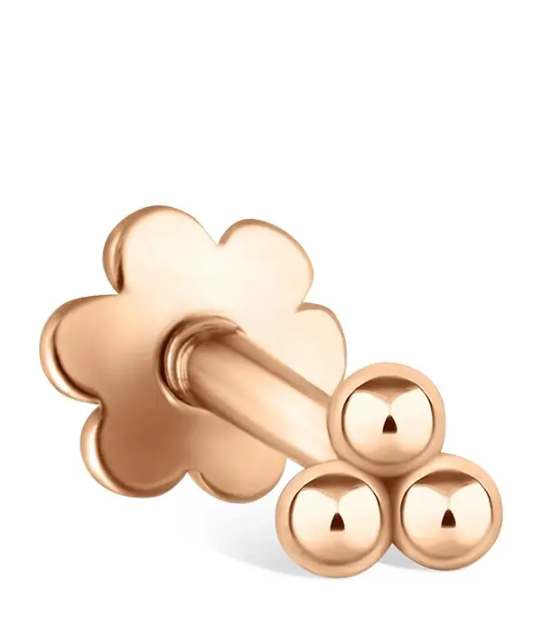 MARIA TASH Gold Three Ball Trinity Threaded Stud Earring - Rose Gold
