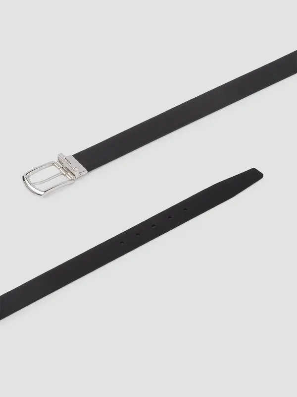 Prada Reversible Saffiano And Leather Belt - Black
