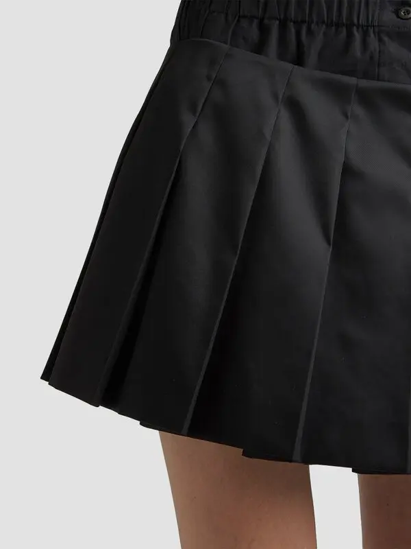 Prada Pleated Re-nylon Miniskirt