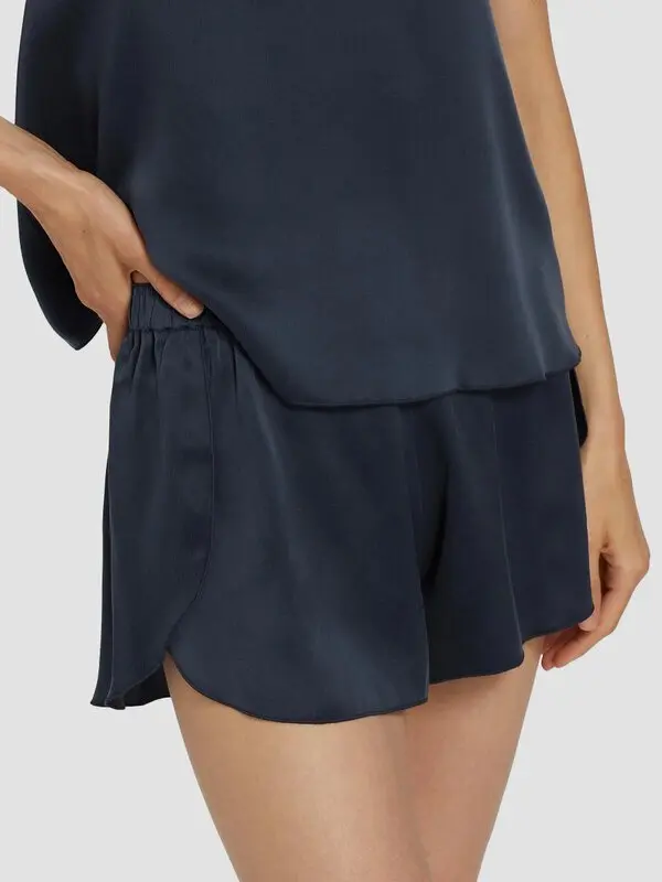 Lunya Washable Silk Tulip-back Pajama Set - Deep Blue