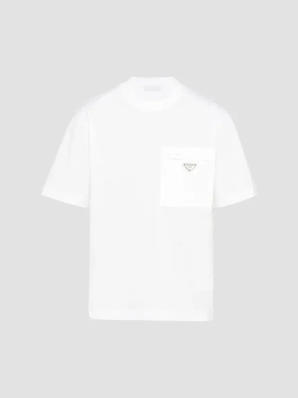 Prada Re-nylon And Jersey T-shirt - White