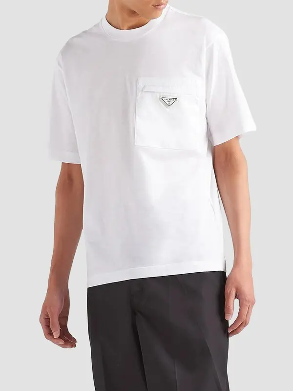 Prada Re-nylon And Jersey T-shirt - White