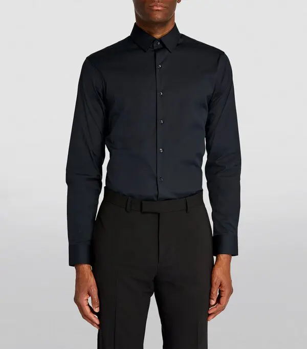 Sandro Cotton-blend Point-collar Shirt - Blue