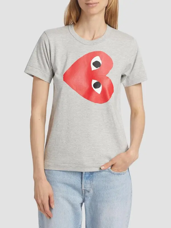 Play Comme Des Garcon Play Heart Logo T-shirt - Grey