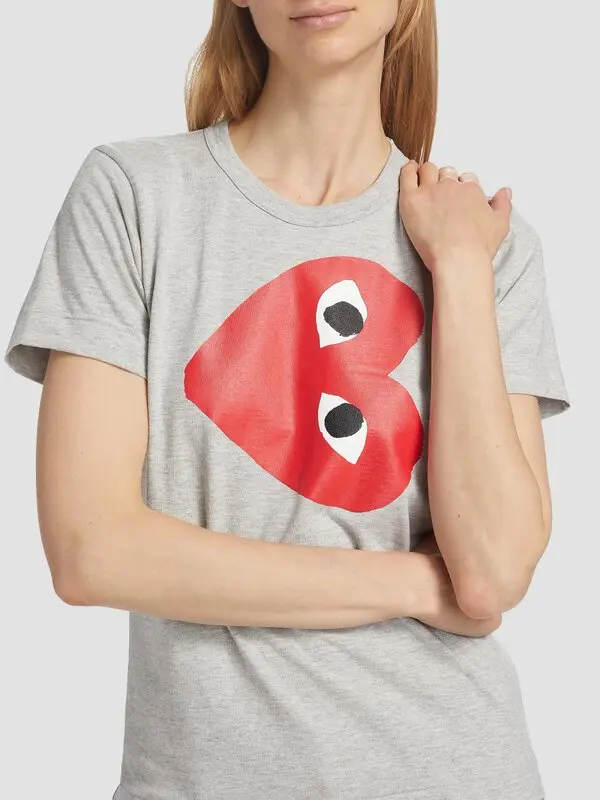 Play Comme Des Garcon Play Heart Logo T-shirt - Grey