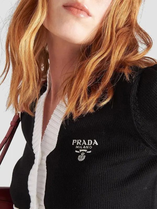 Prada Cropped Cotton Cardigan