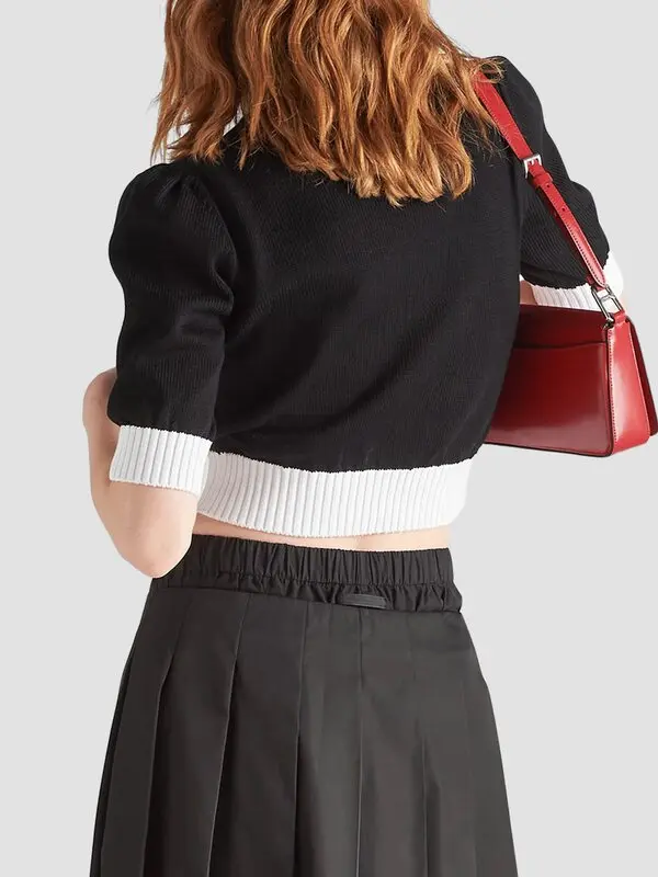 Prada Cropped Cotton Cardigan