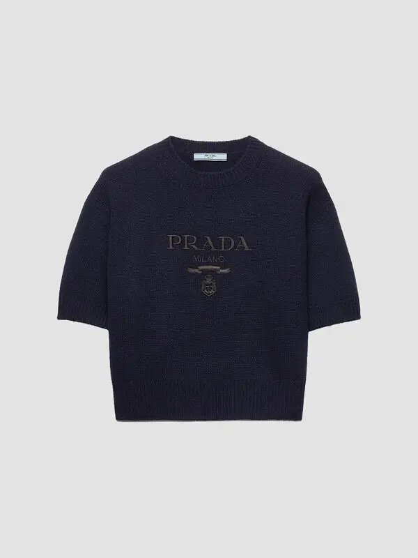 Prada Wool And Cashmere Crew-neck Sweater - Blue