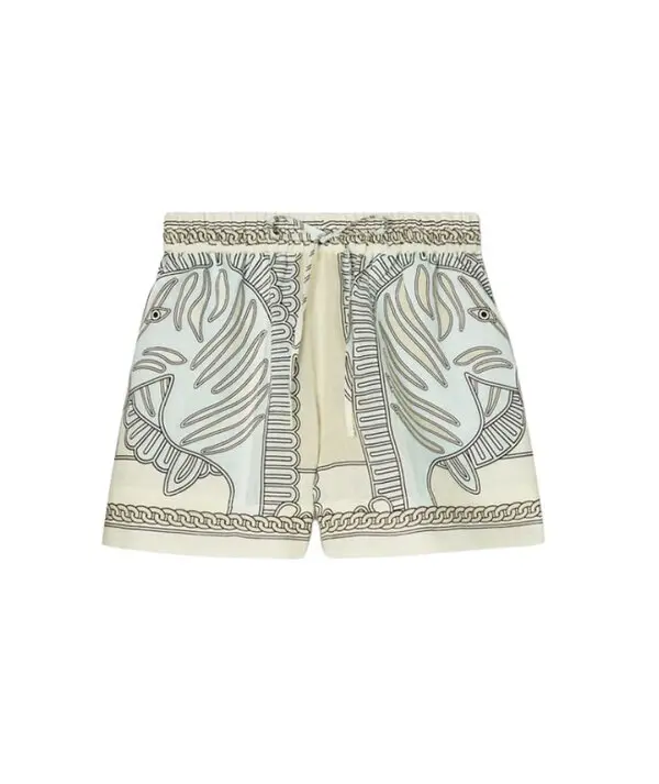 Tory Burch Printed Linen Camp Short