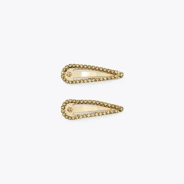 Tory Burch Brown and Gold Embellished Hair Clip Tory Burch | Accessories | Tory Burch Brown And Gold  main image 3