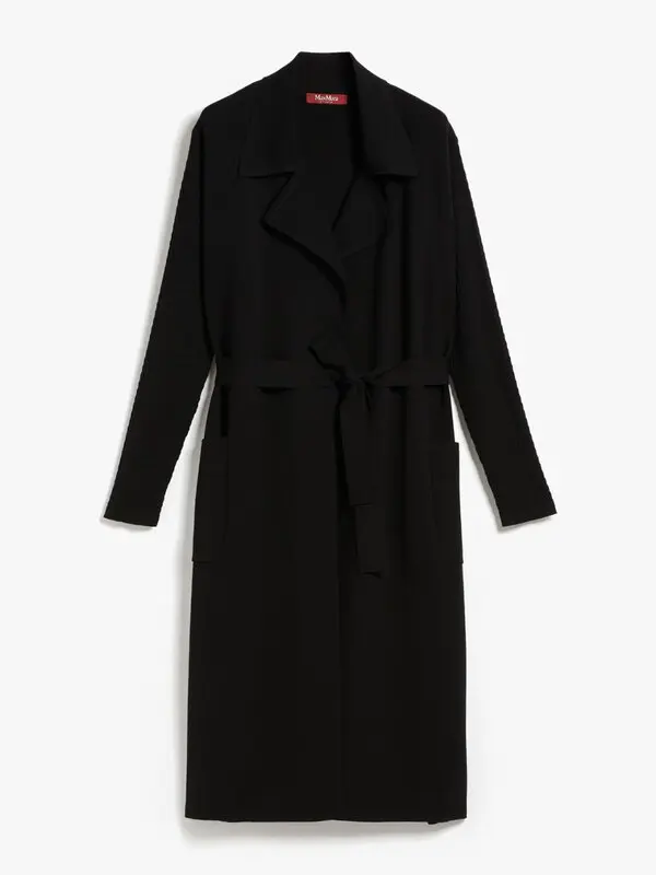 Max Mara Belt-adorned Long Knitted Heavy Jacket