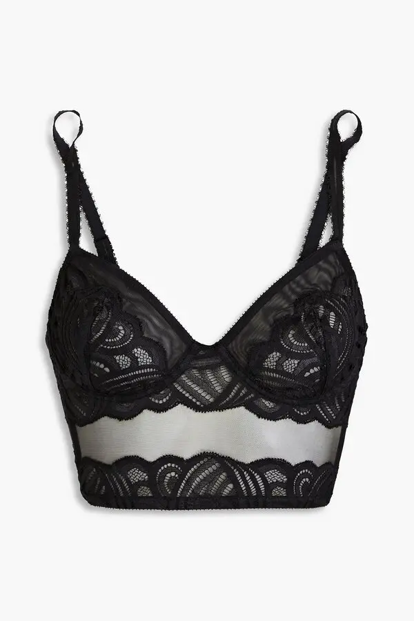 Cosabella Puglia Tulle And Stretchlace Underwired Bra - Black