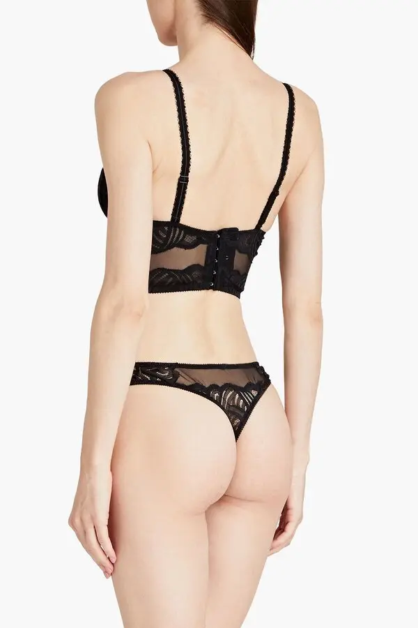 Cosabella Puglia Tulle And Stretchlace Midrise Thong