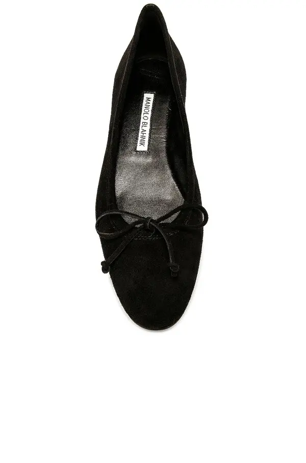 Manolo Blahnik Veralli Suede Ballet Flat - Black