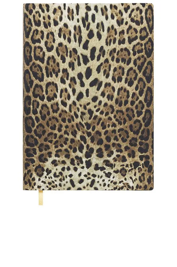 DOLCE & GABBANA CASA Medium Notebook In Brown - Leopard