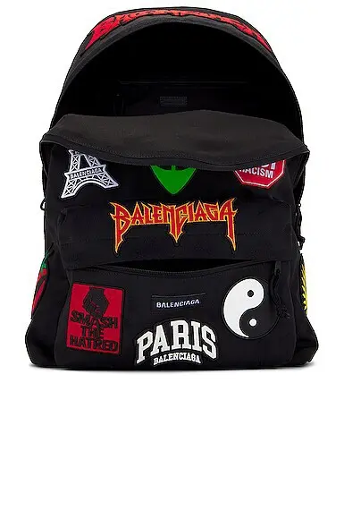 Balenciaga Patch Explorer Backpack - Black | Editorialist