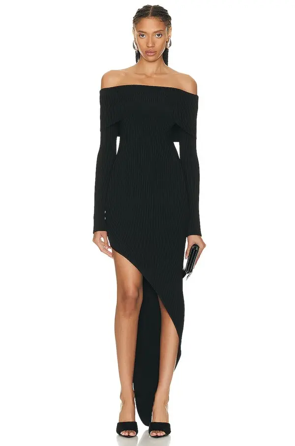 dark grey knit dress Grey Ribbed Knit Sweater Mini Dress - Women's Dresses